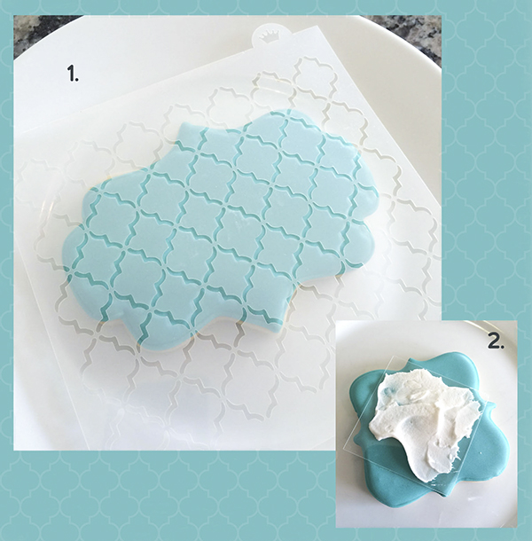 How To Stencil on Cookies with Royal Icing - Sugared Productions Blog